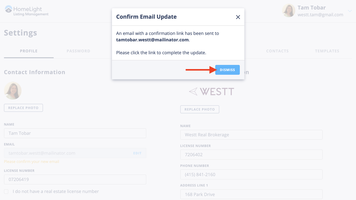 Updating Your HomeLight Listing Management Email Address