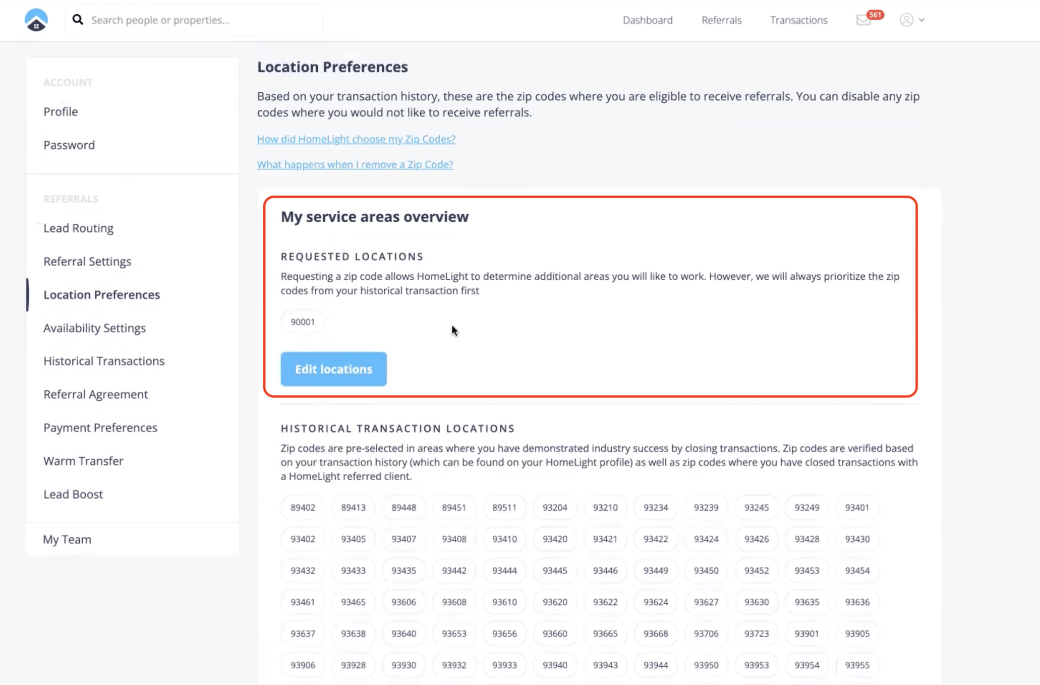 Enable Preferred Location Zip Codes