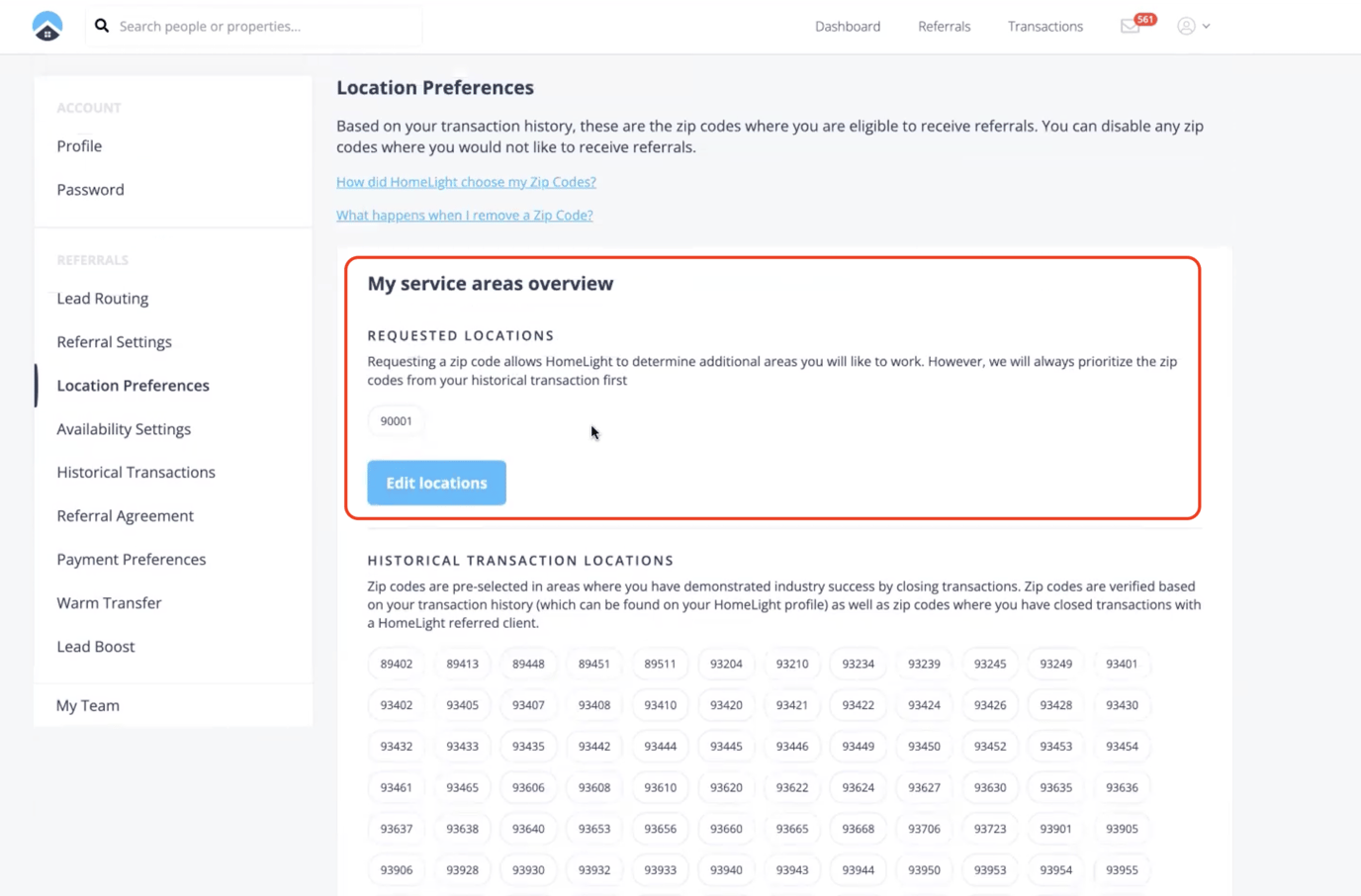 Enable Preferred Location Zip Codes