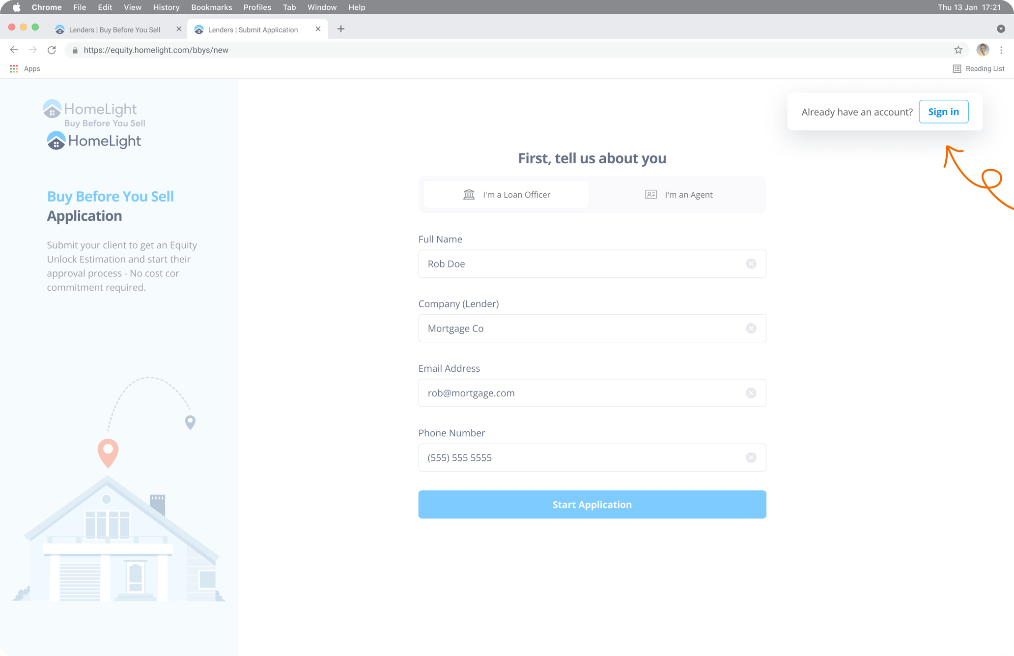 How to sign in or sign up